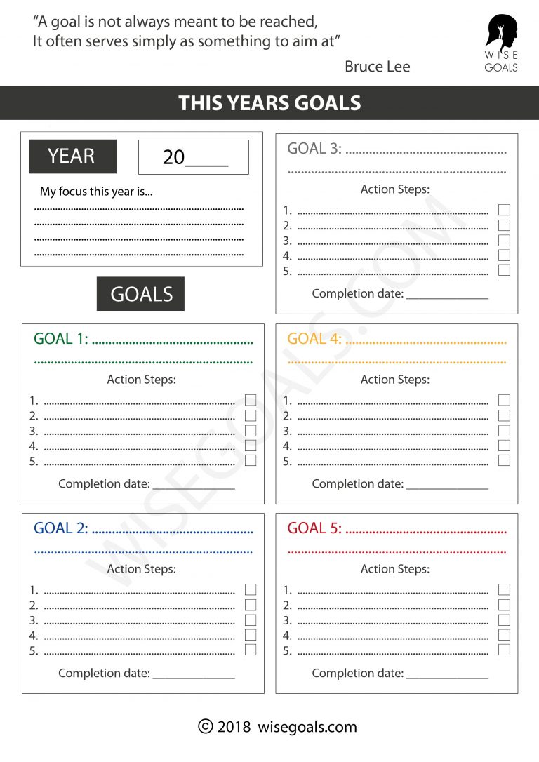 4 Stylish Goal Setting Worksheets To Print (Pdf) | Hopes And Dreams ...