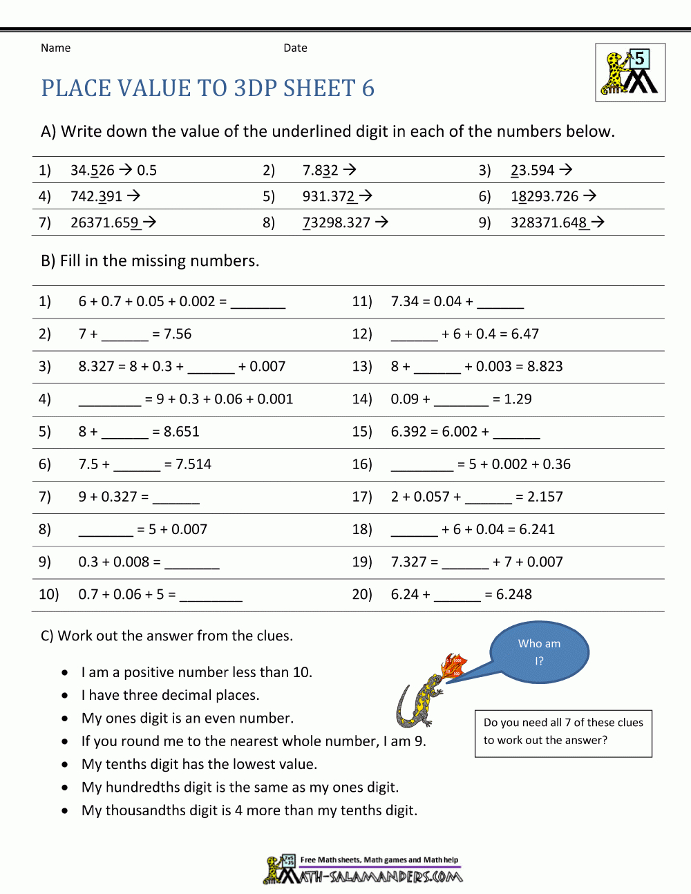 Printable Place Value Worksheets 5Th Grade Printable Worksheets Printable Place Value Worksheets 5Th Grade Printable Worksheets