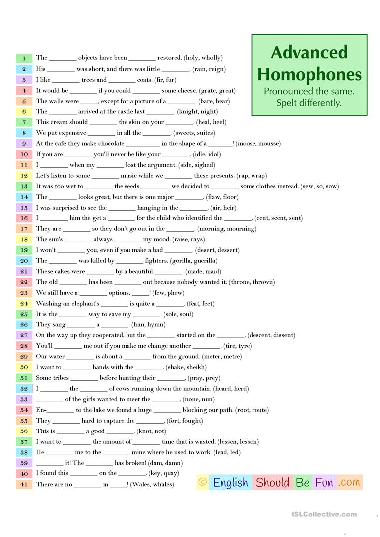 Advanced Esl Grammar Printable Worksheets Printable Worksheets