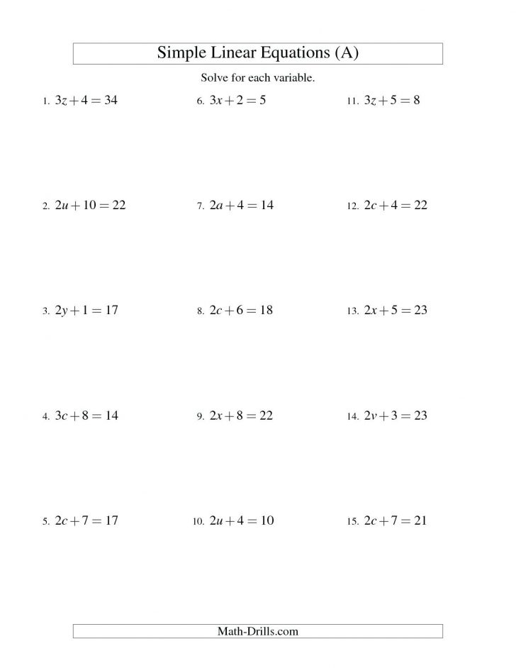 Algebra: Solving Equations Worksheet Algebra 2. Intermediate Algebra ...