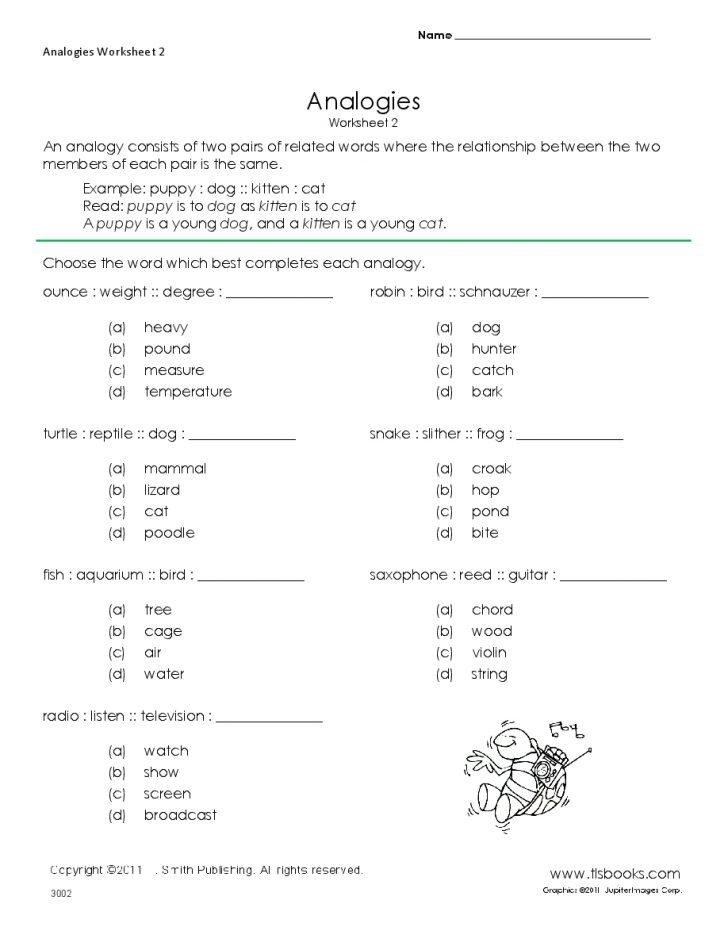Analogies Worksheet 2 | Language Arts Stuff | Middle School Reading ...