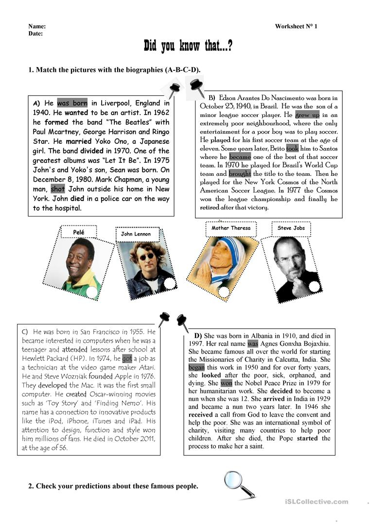 Biography Research Worksheet Free Esl Printable Worksheets Made Biography Research Worksheet Free Esl Printable Worksheets Made