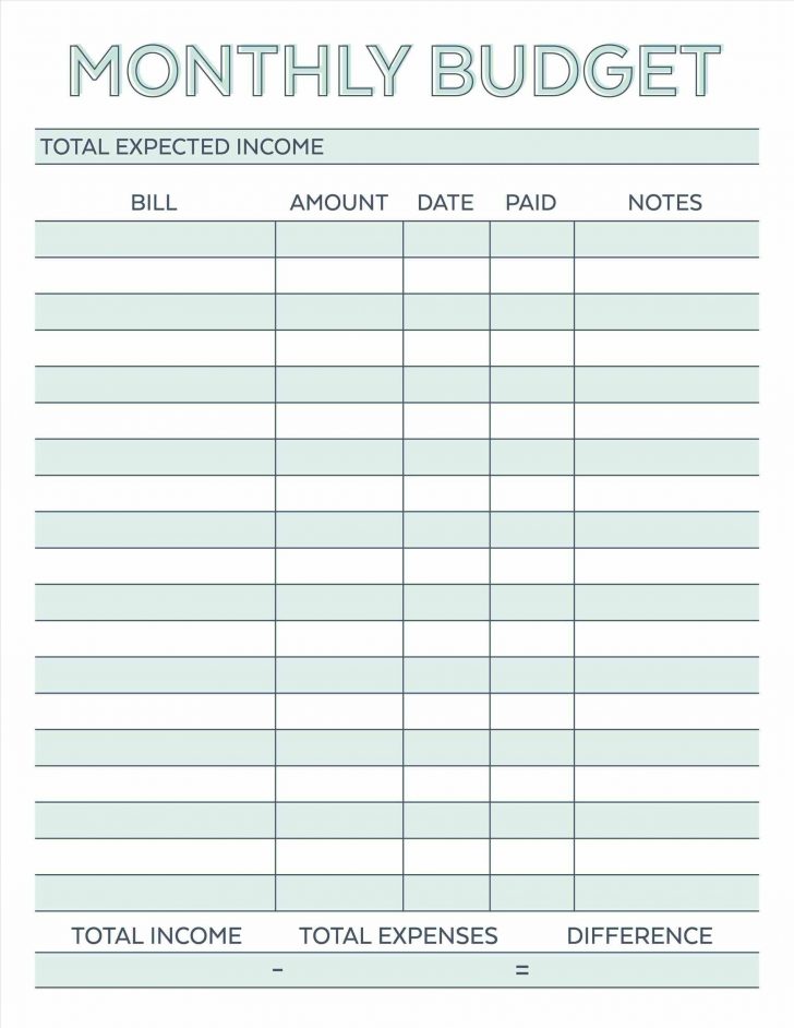 Budget Planner Planner Worksheet Monthly Bills Template Free | Free ...