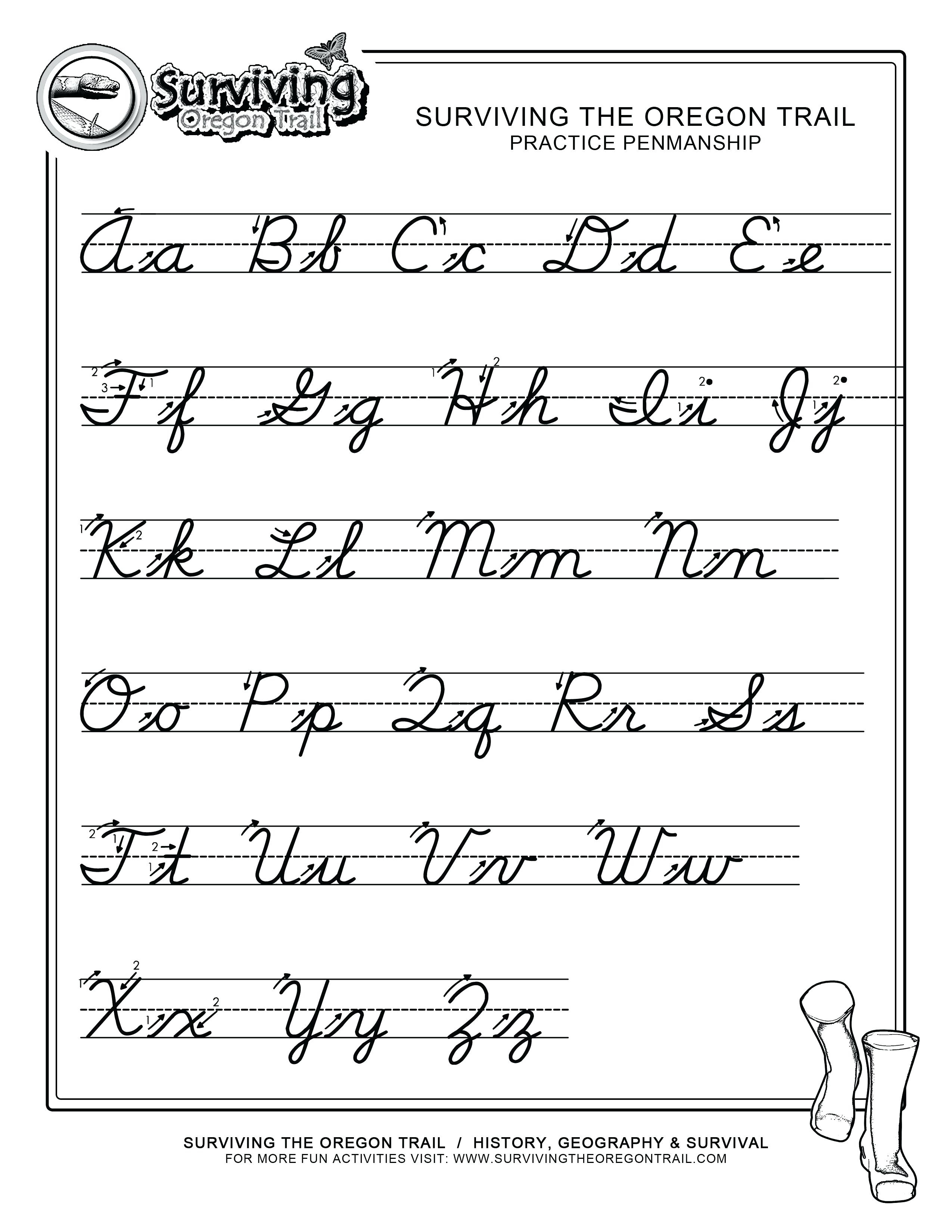 Kindergarten Cursive Handwriting Worksheet Printable School And 