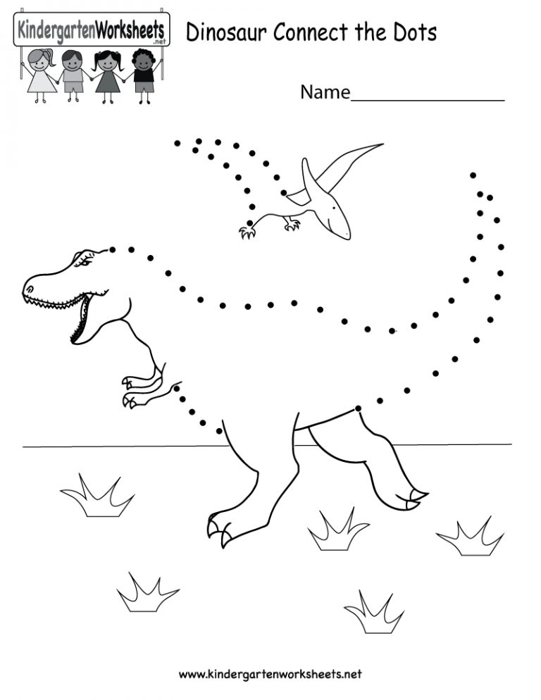 Dinosaur Connect-The-Dots Worksheet. After Connecting All Of The ...