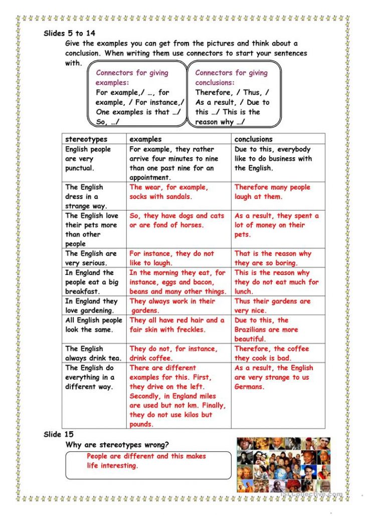 English Stereotypes Worksheet - Free Esl Printable Worksheets Made ...