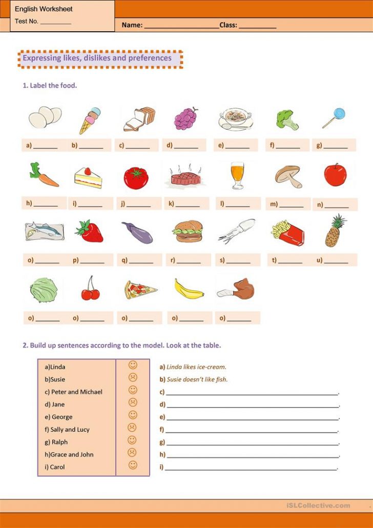 Expressing Likes, Dislikes And Preferences Worksheet - Free Esl | Likes ...