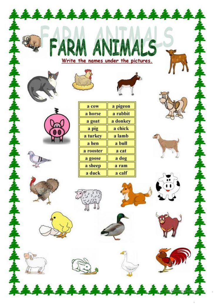 Farm Animals Worksheet - Free Esl Printable Worksheets Madeteachers ...