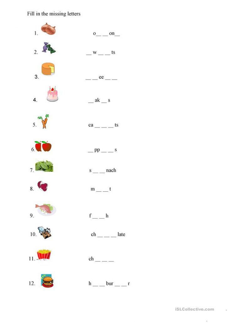 Fill In The Missing Letters Worksheet - Free Esl Printable | Fill In ...