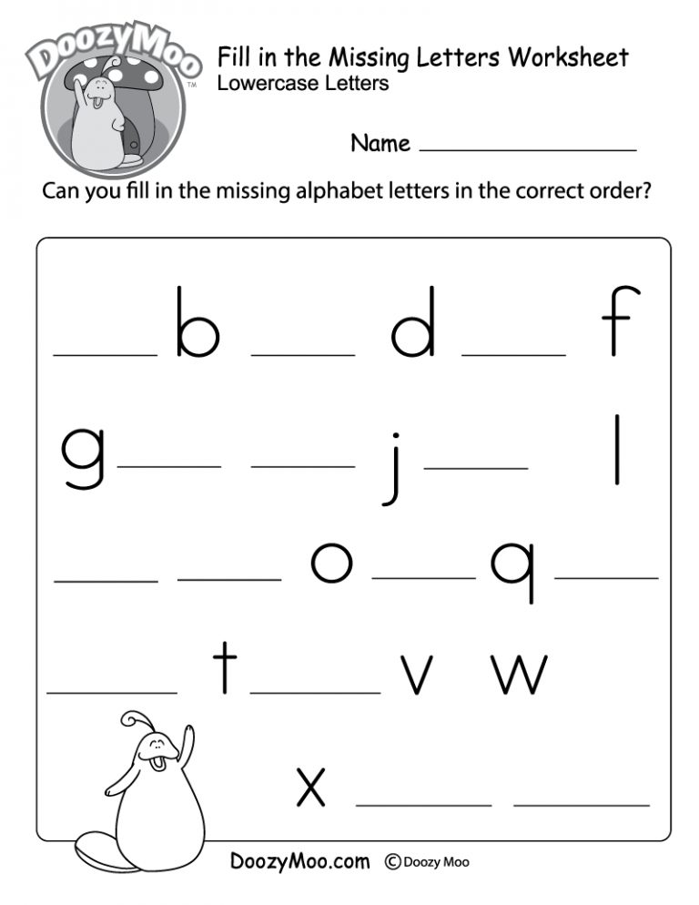 Fill In The Missing Letters Worksheet | Kindergarten Printables ...