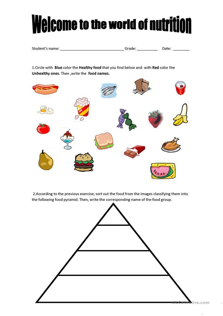 Printable Healthy And Unhealthy Food Worksheets