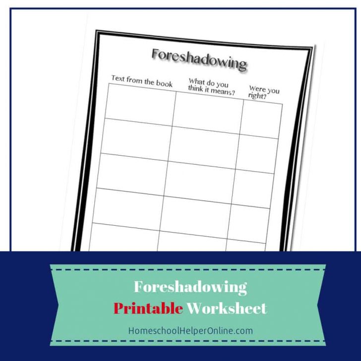 Foreshadowing Worksheet - Homeschool Helper Online | Foreshadowing ...