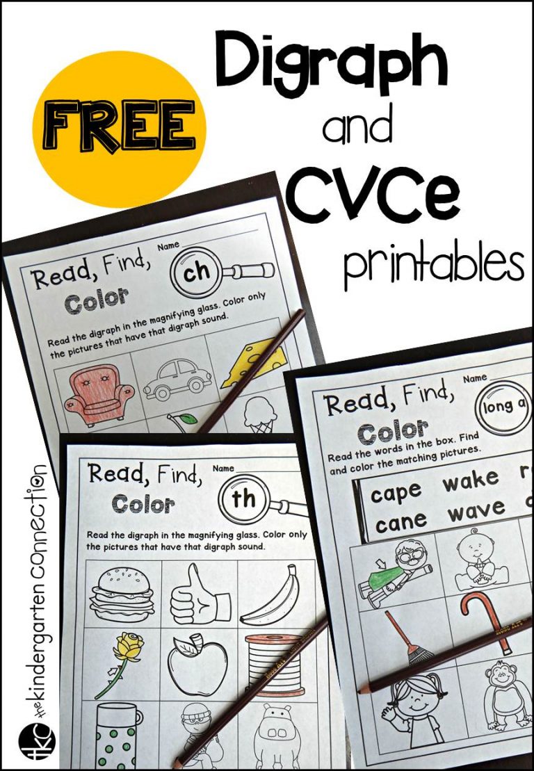 Free Digraph And Cvce Printables - The Kindergarten Connection | Free ...
