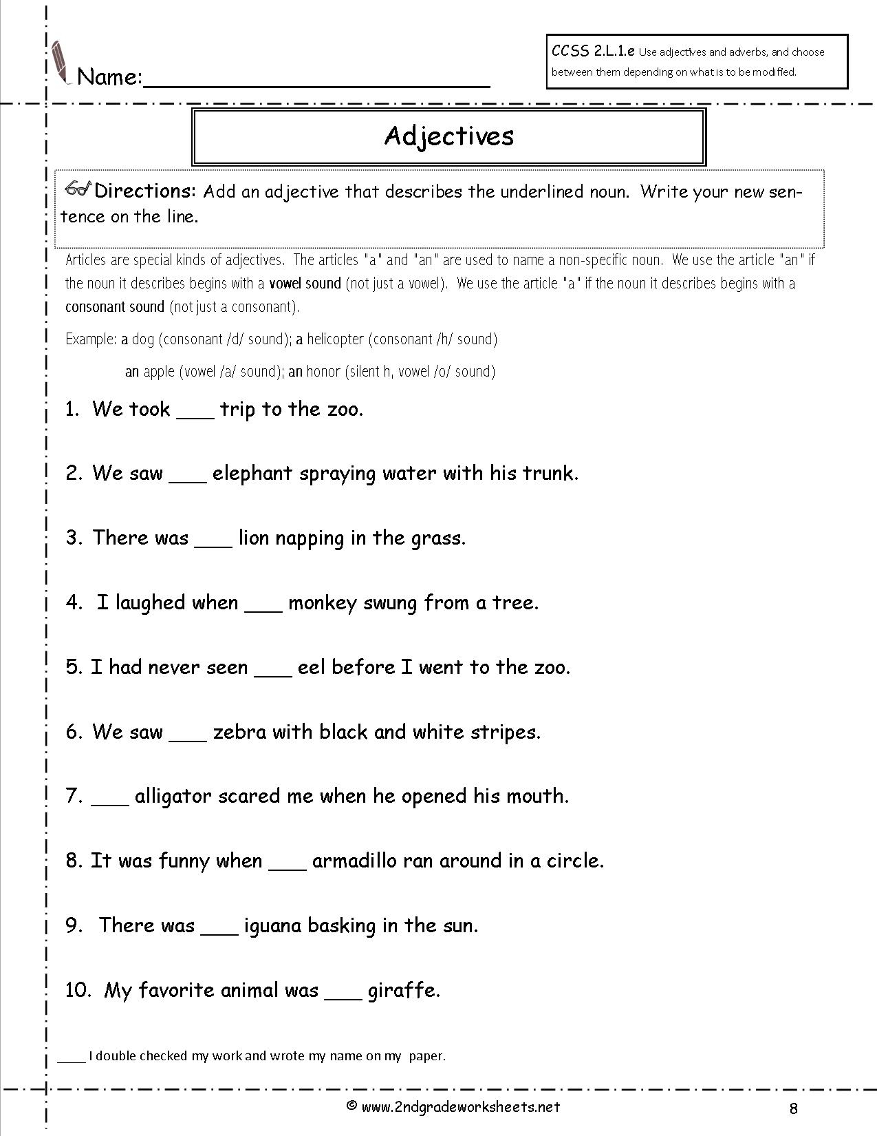 3Rd Grade Grammar Free Printable Worksheets Printable Worksheets