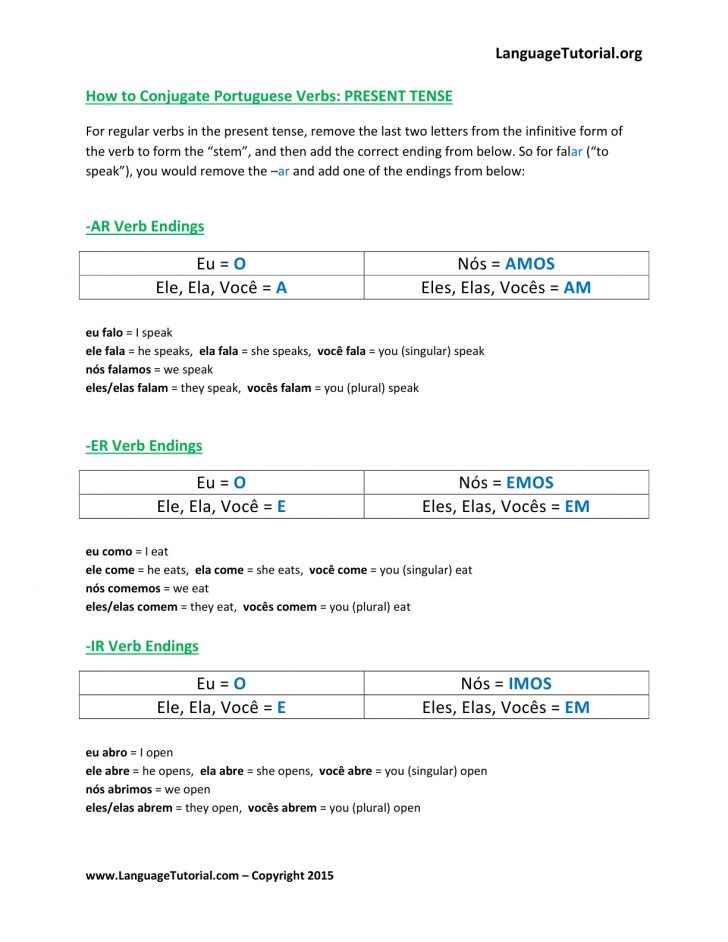 Free Portuguese Worksheets - Online & Printable | Free Printable ...