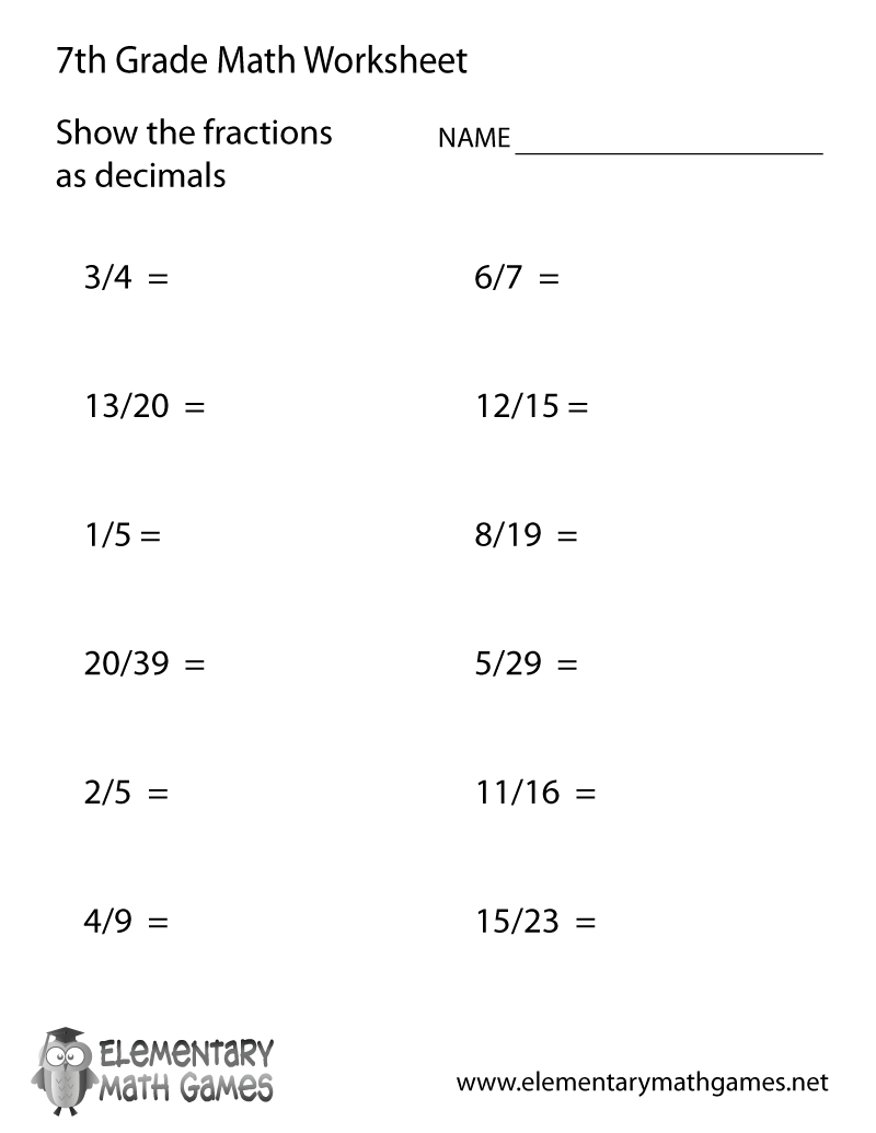 Fractions To Decimal Worksheets Printable Printable Worksheets