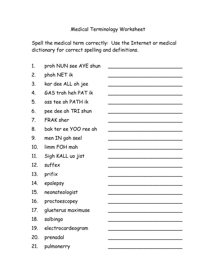 Free Printable Health Worksheets For Middle School - Printable Worksheets