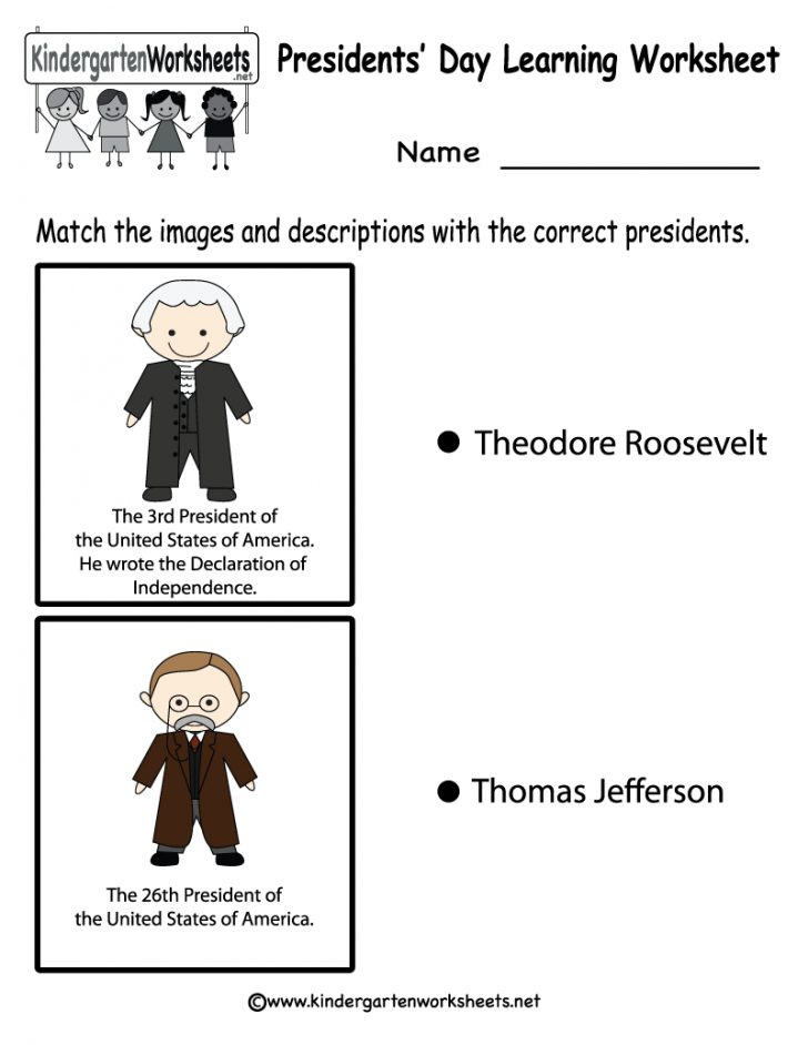 Free Printable Presidents' Day Learning Worksheet For Kindergarten ...