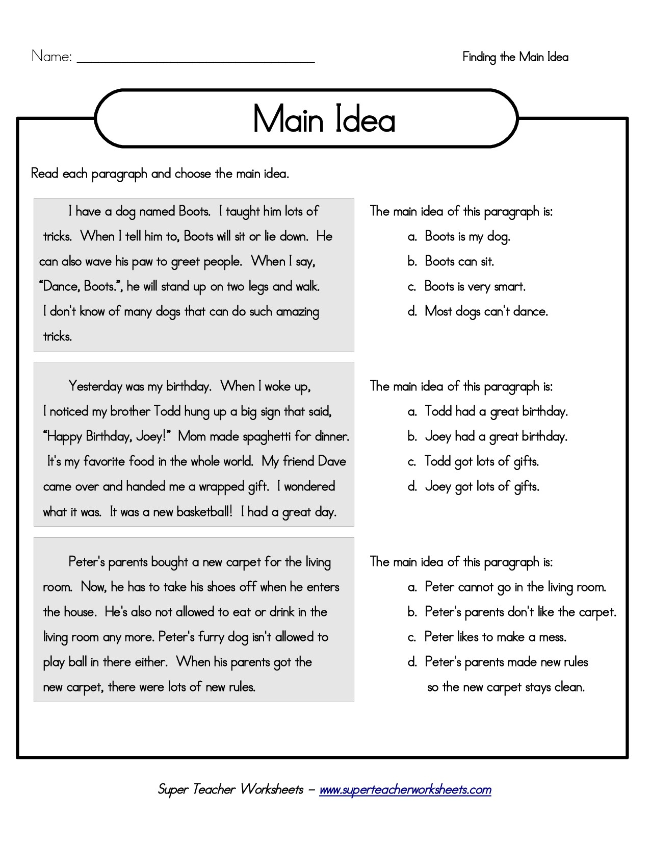 Third Grade Reading Worksheets Free Printable Printable Worksheets