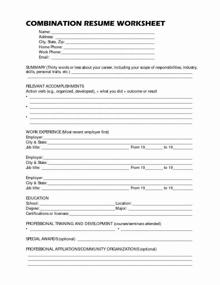 Free Printable Resume Forms Or 10 Best Of Blank Resume Template ...