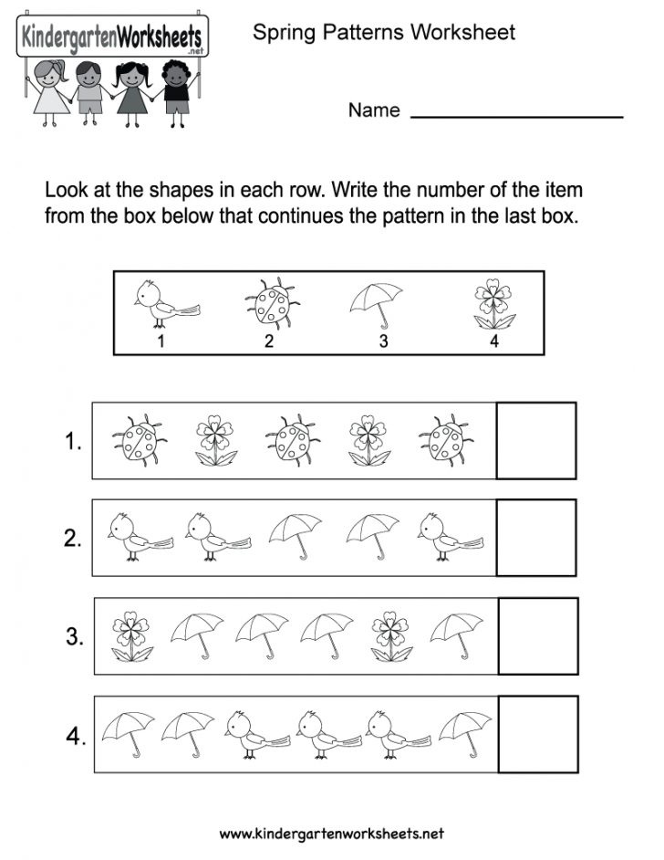 Free Printable Spring Patterns Worksheet For Kindergarten - Free ...