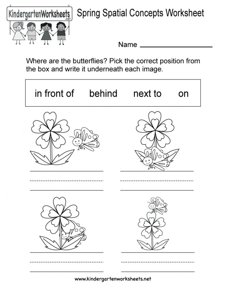 Free Printable Spring Spatial Concepts Worksheet For Kindergarten ...