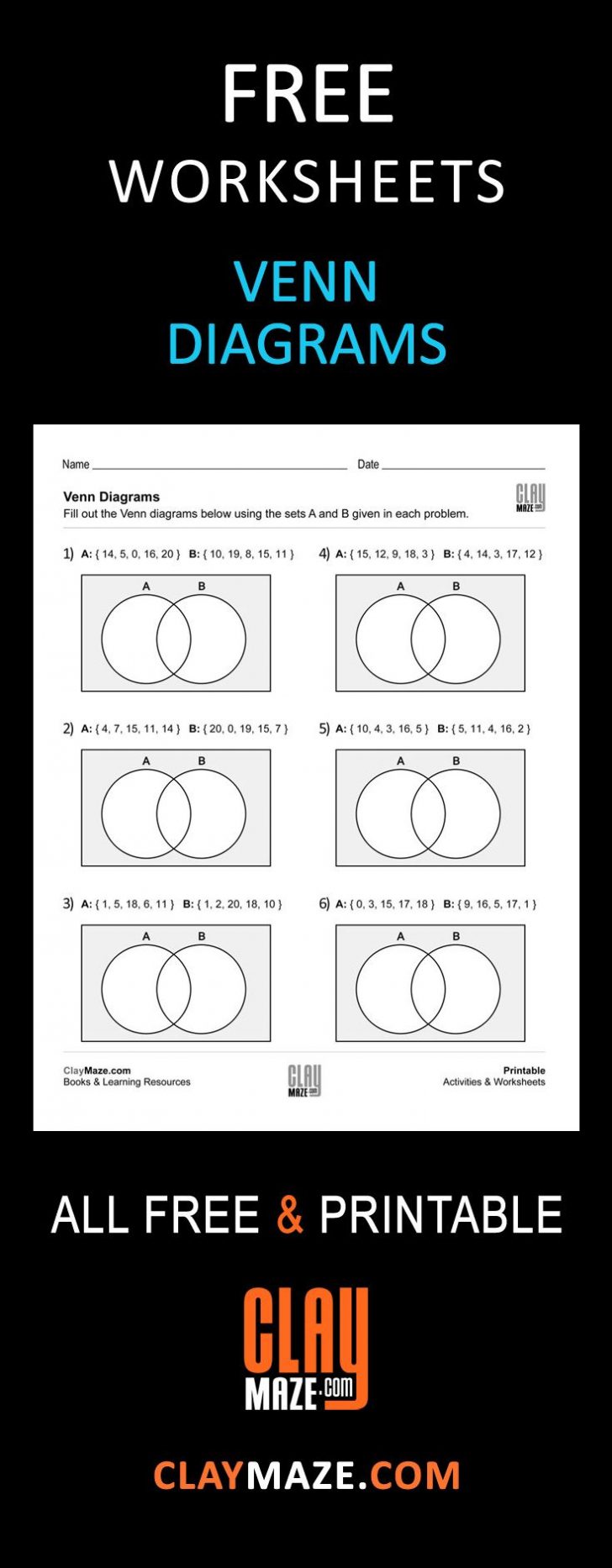 Printable Worksheets Venn Diagrams