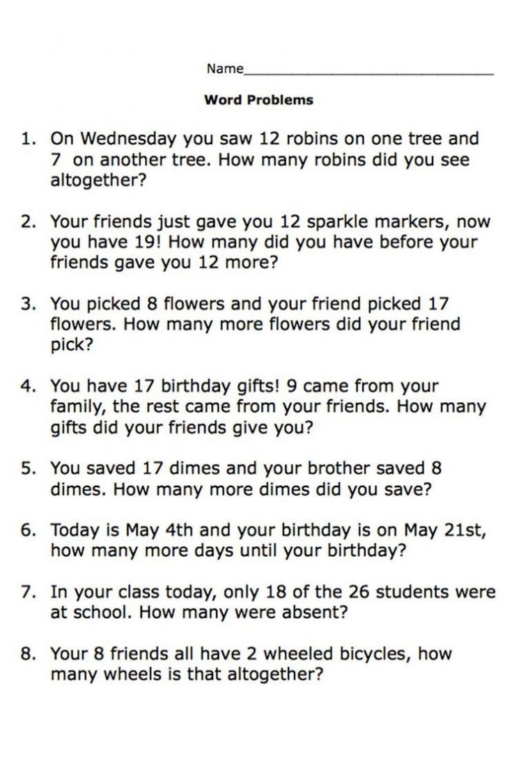 Free Printable Worksheets For Second-Grade Math Word Problems | Math ...