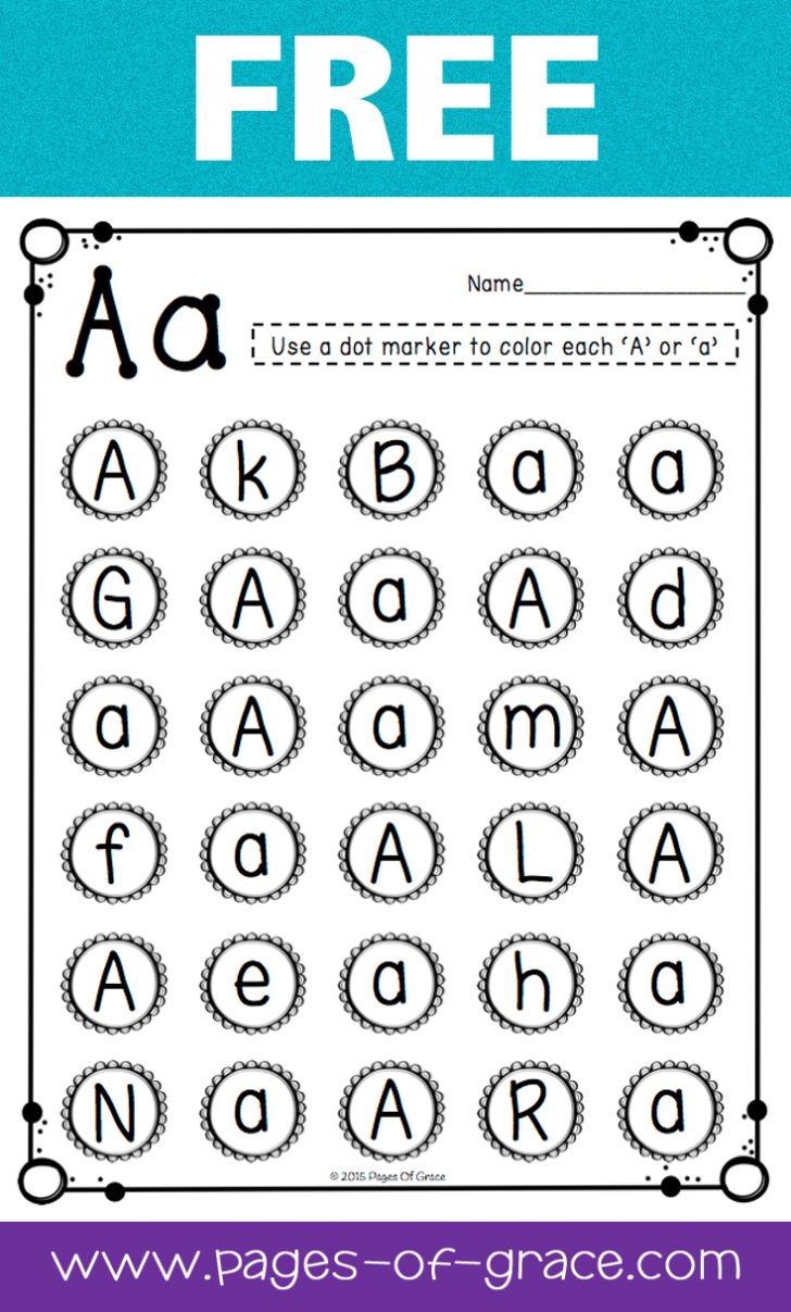 Free Uppercase & Lowercase Letter Recognition Packet | Dot Bingo | Free ...