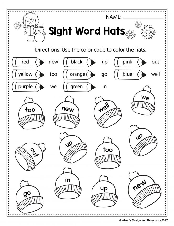 Free Winter Literacy Worksheet For Kindergarten (No Prep | Tpt | Free ...