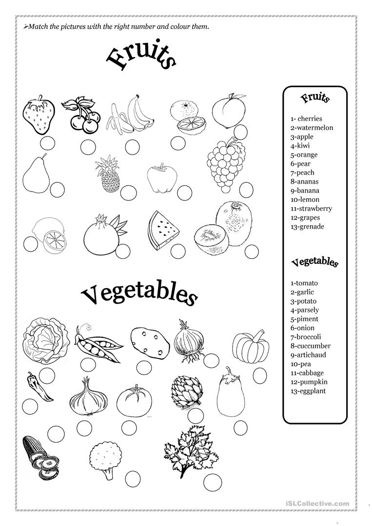 Fruits Vegetables Esl Worksheetjudyna Vegetables Worksheets 