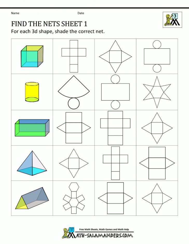 Geometry Nets Information Page | 3D Nets Printable Worksheets ...