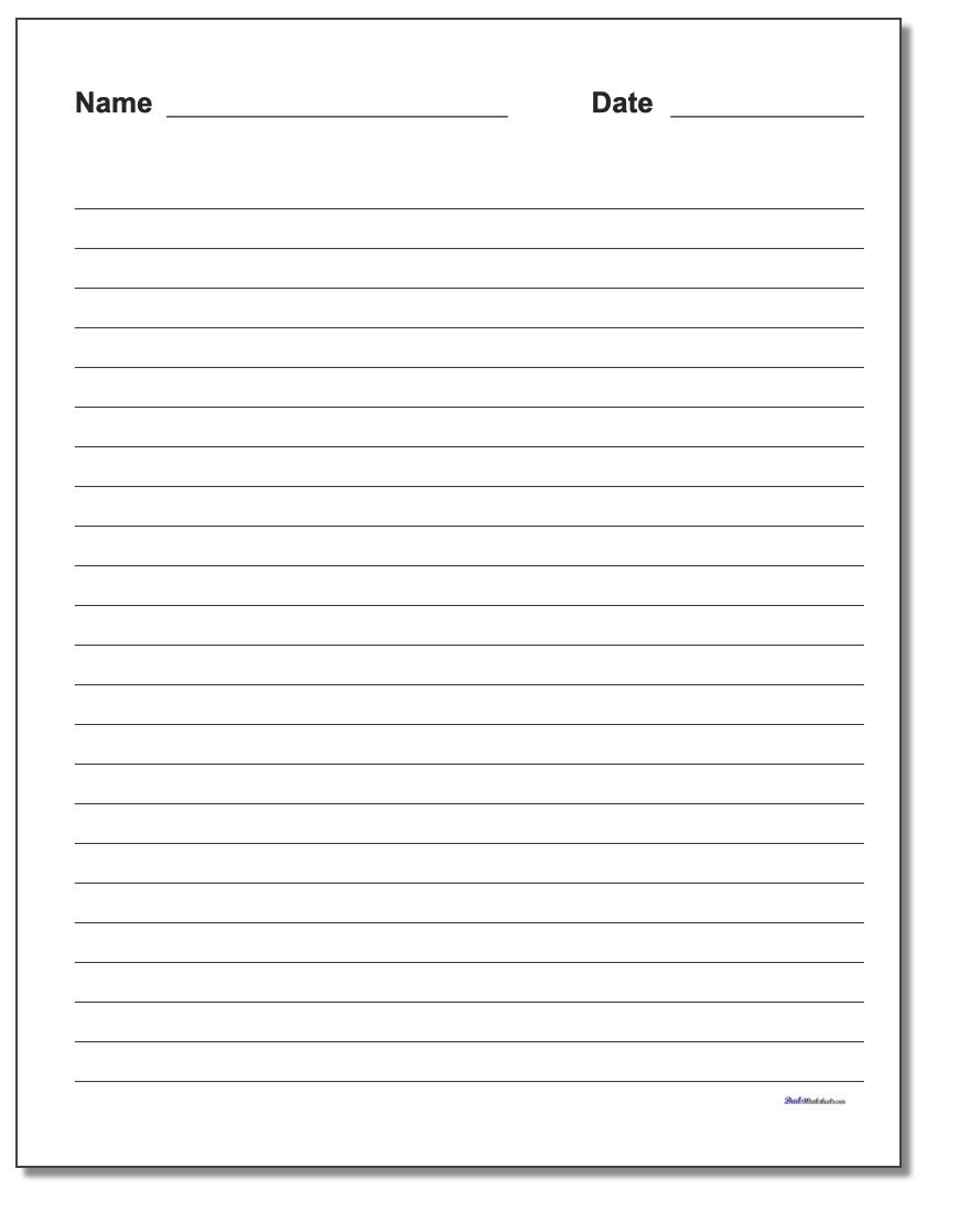 Handwriting Paper Printable Blank Handwriting Worksheets Printable 