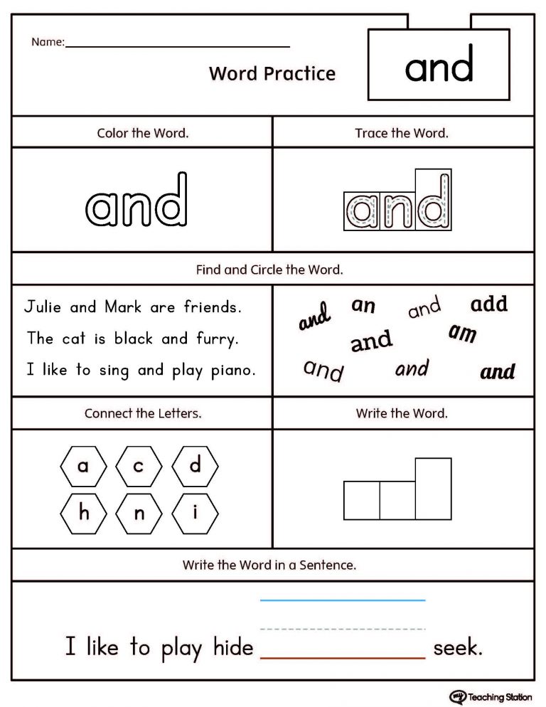 High-Frequency Word And Printable Worksheet | Myteachingstation ...