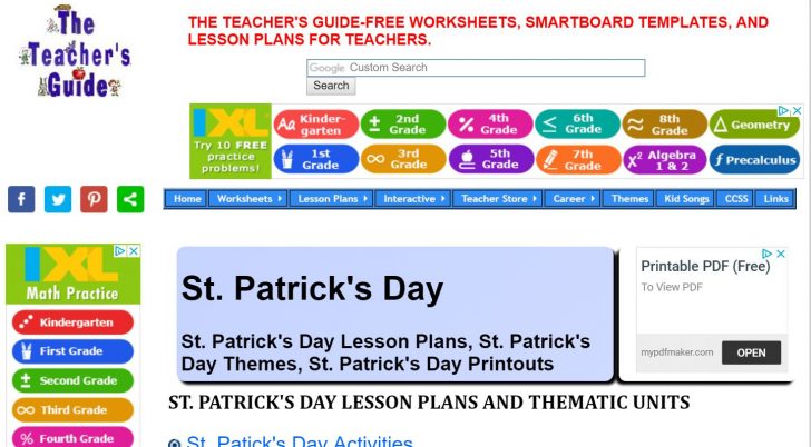 Ixl Math Website | Free Teacher Printables, Worksheets | Teacher ...