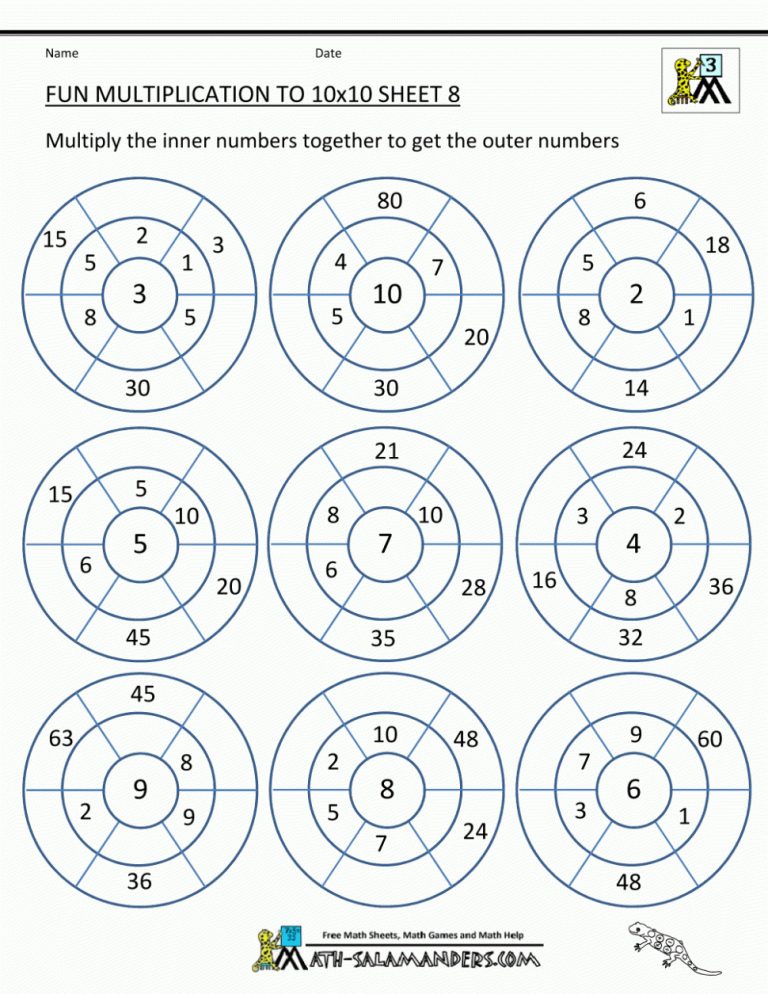 Kids:fun Multiplication Worksheets Printable Grade Sheet Worksheet 3 ...