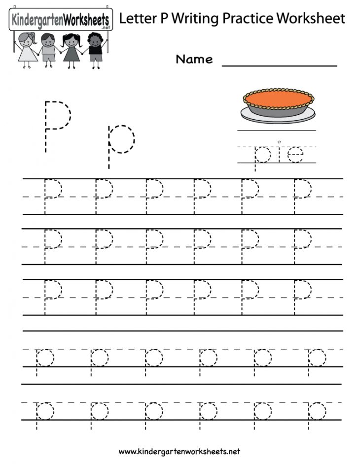 Kindergarten Letter P Writing Practice Worksheet Printable | Free ...