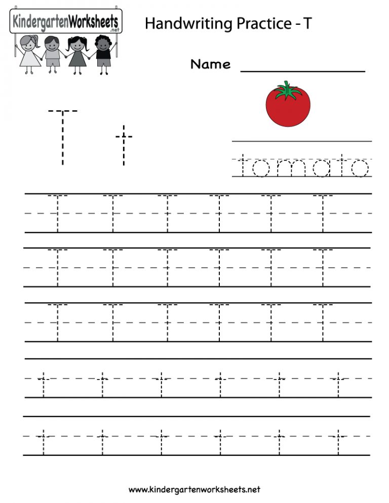 Kindergarten Letter T Writing Practice Worksheet Printable | Letter ...
