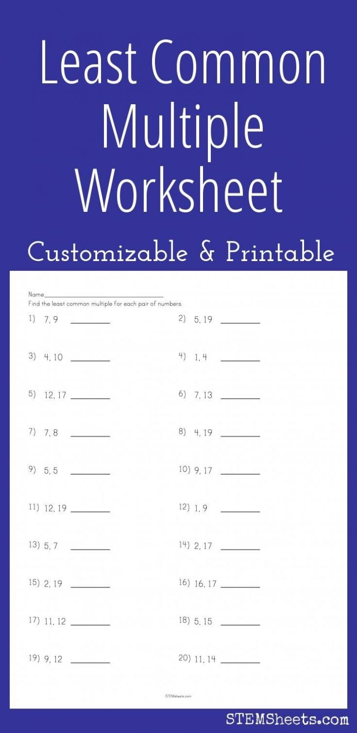 Least Common Multiple Worksheet - Customizable And Printable | Math ...