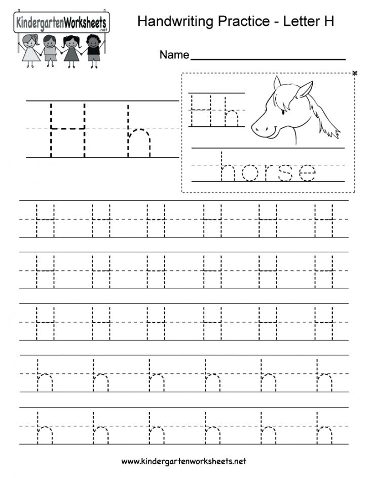 Letter H Writing Practice Worksheet - Free Kindergarten English | Free ...