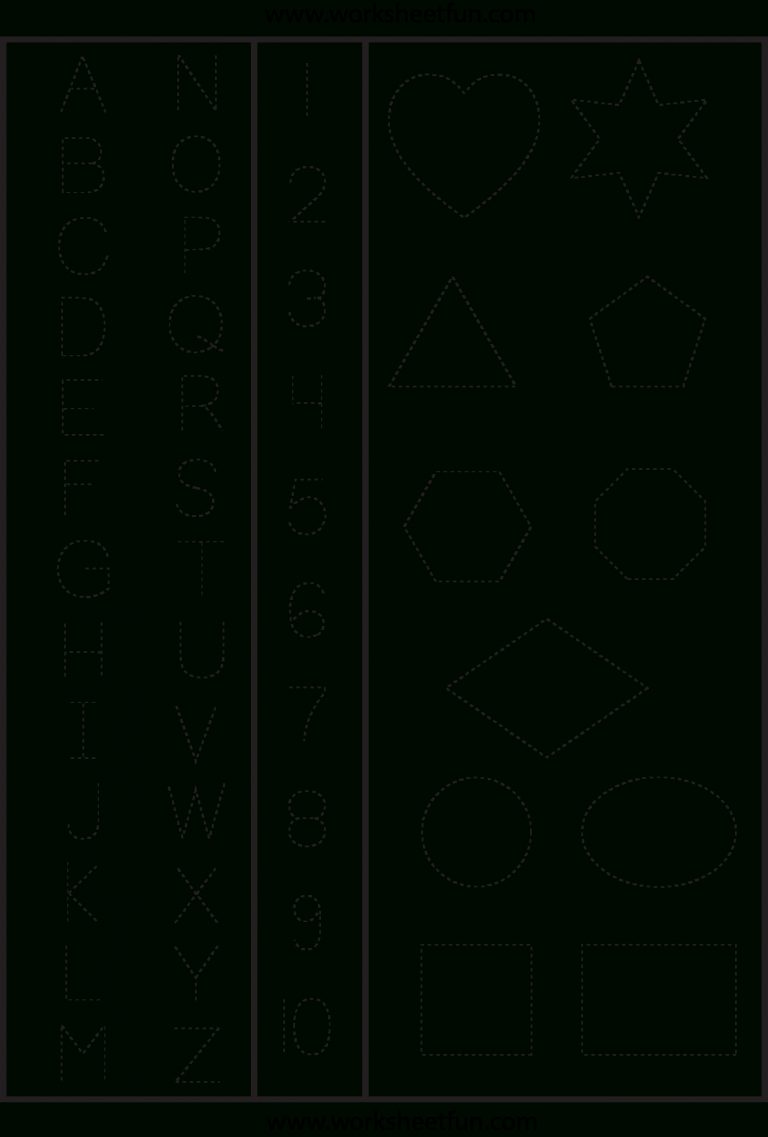 Letters Numbers & Shapes Tracing Worksheet | Printable Worksheets ... Letters Numbers & Shapes Tracing Worksheet | Printable Worksheets ...