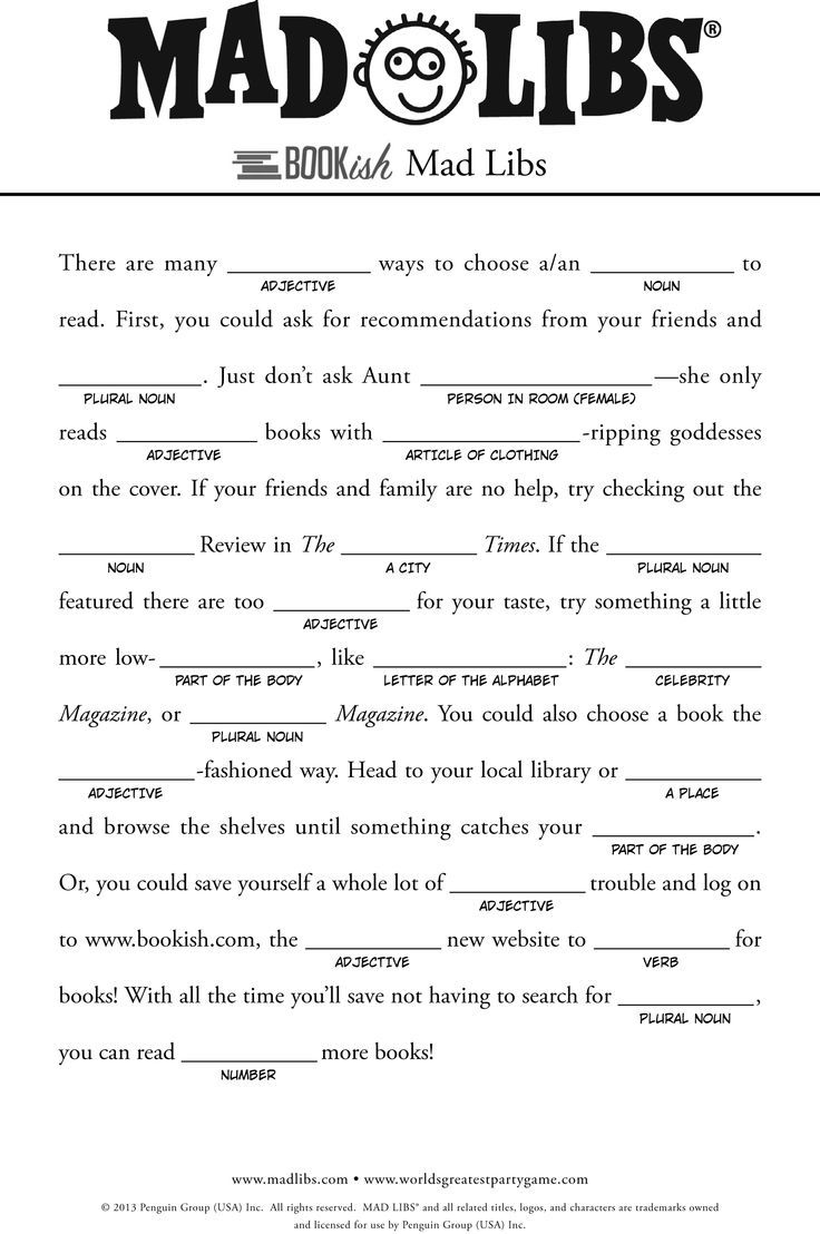 Funny Mad Libs Printable Worksheets Printable Worksheets