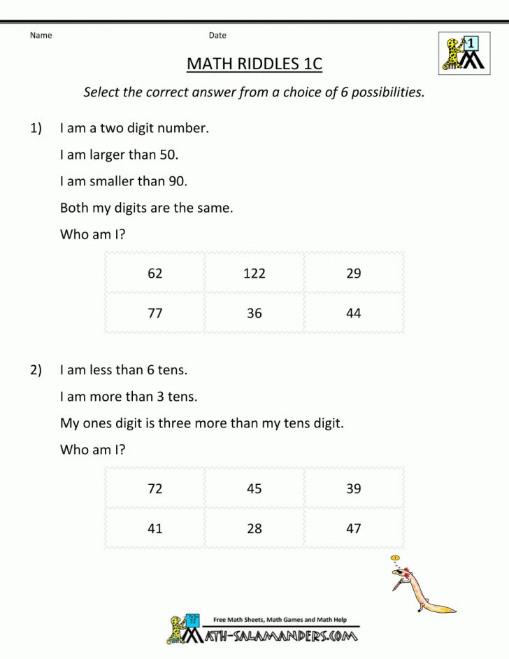 Math Riddles | Printable Math Riddles Worksheets - Printable Worksheets