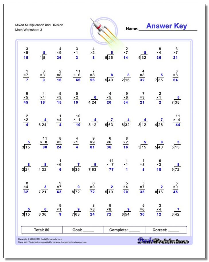 Mixed Multiplication And Division Worksheets | Printable Multiplication ...
