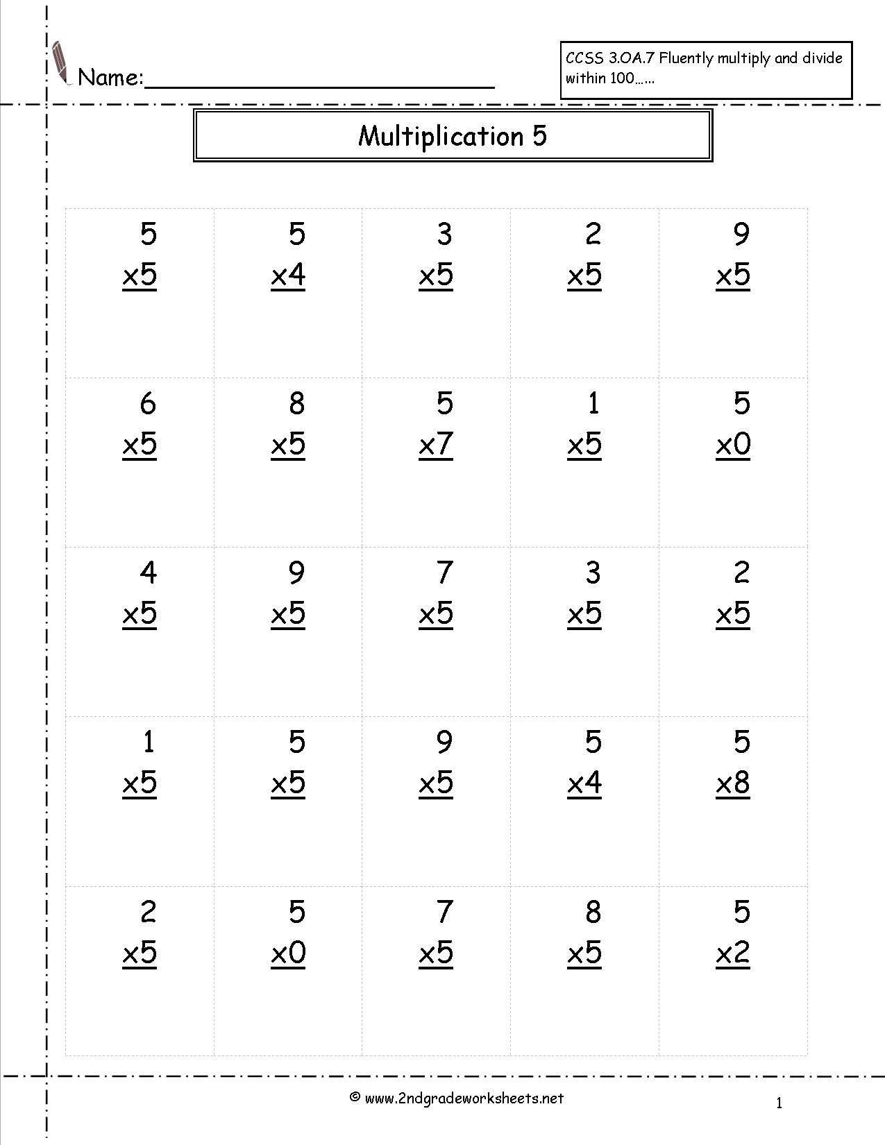 Basic Multiplication Printable Worksheets Printable Worksheets