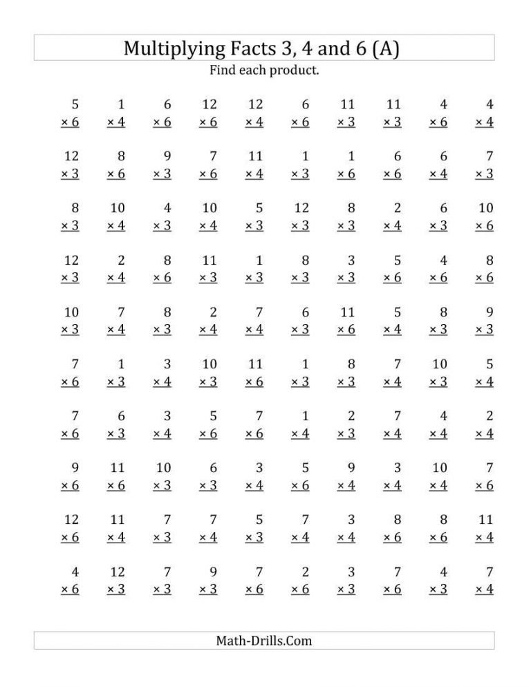 Multiplication Worksheets Free Printables Unique 4 Times Table ...