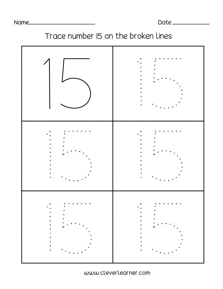 Number 15 Writing, Counting And Identification Printable Worksheets ...