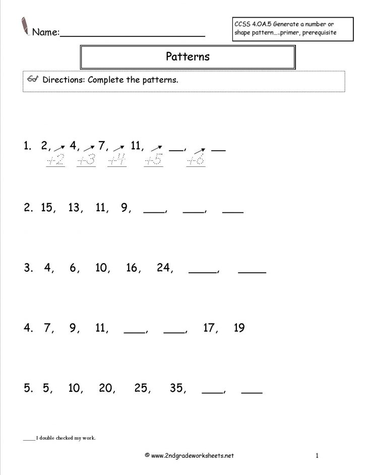 Number And Shape Patterns Worksheets | Printable Number Pattern ...