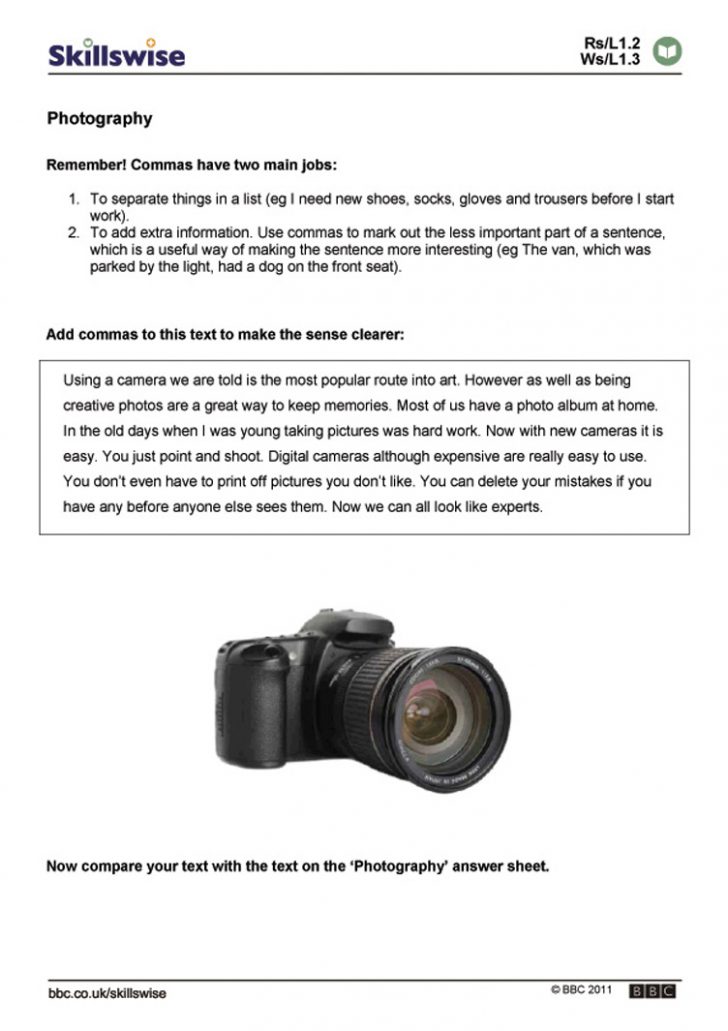 Photography | Printable Photography Worksheets - Printable Worksheets