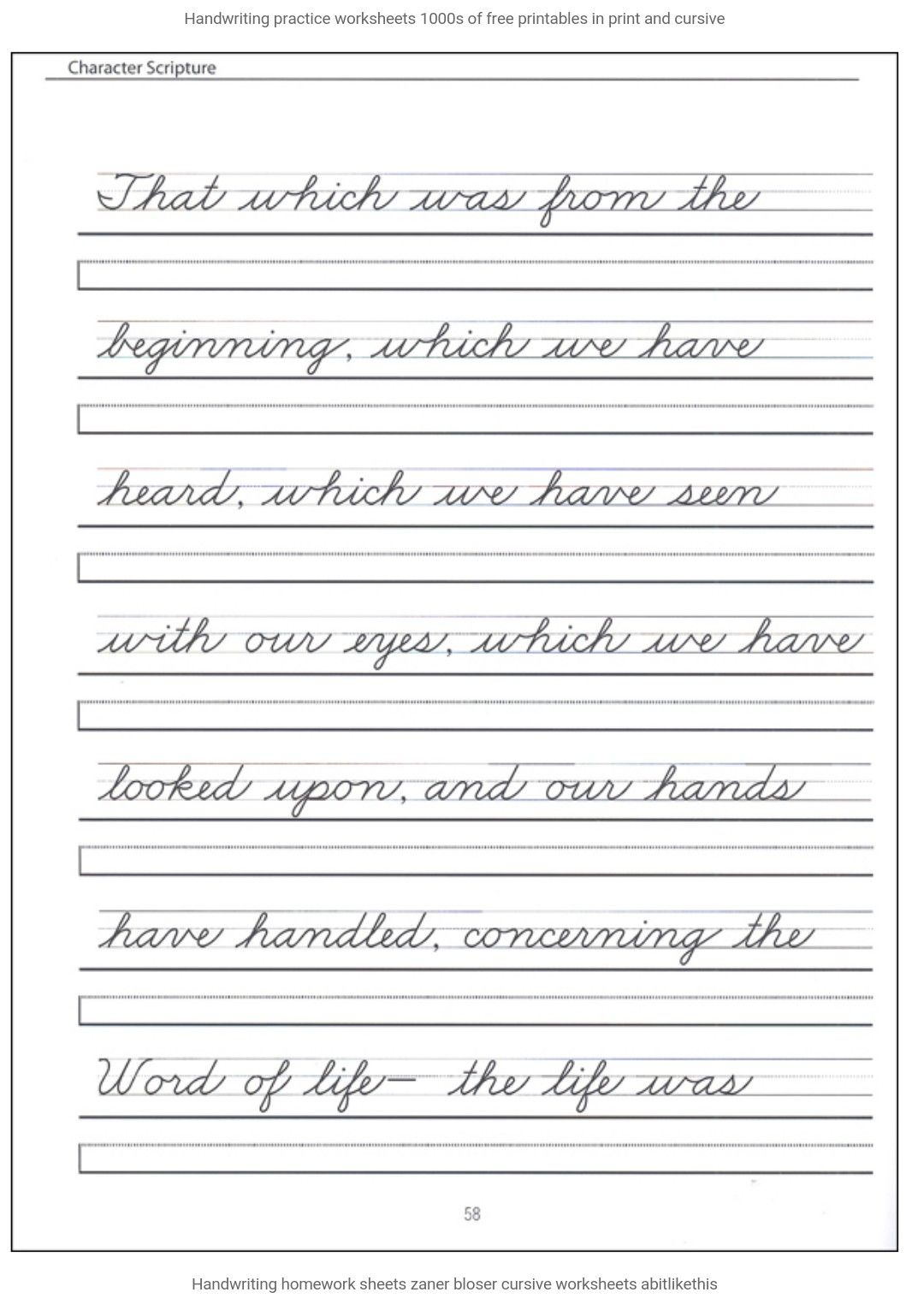 Free Printable Cursive Writing Sentences Worksheets Printable Worksheets